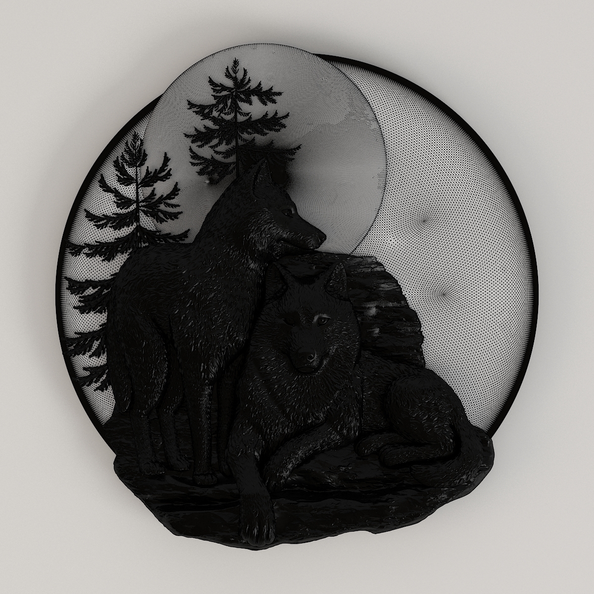 Bas-relief wolves 3D model - TurboSquid 1488752