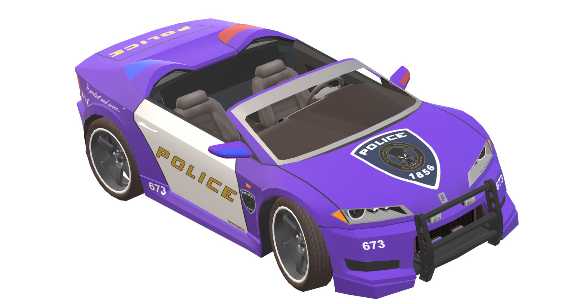 3D shift cop purple car model - TurboSquid 1489275