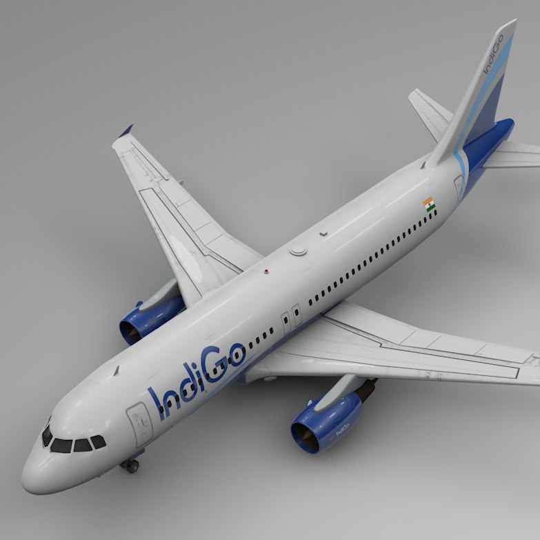 3D indigo airbus a320 l514 model - TurboSquid 1489391