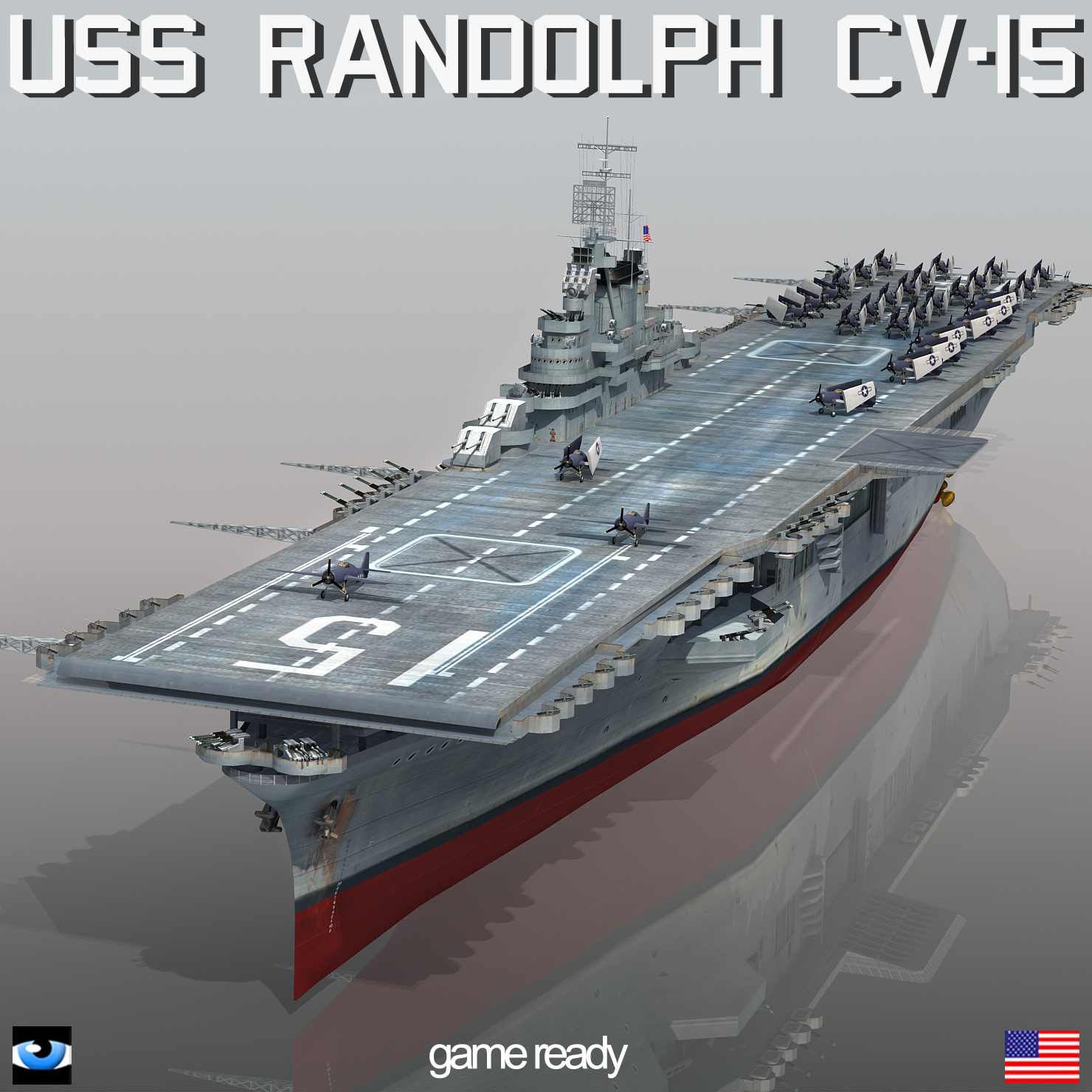 3D uss randolph cv-15 cv - TurboSquid 1489576