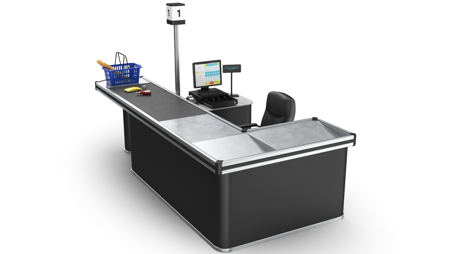 3D real cash counter model - TurboSquid 1489920