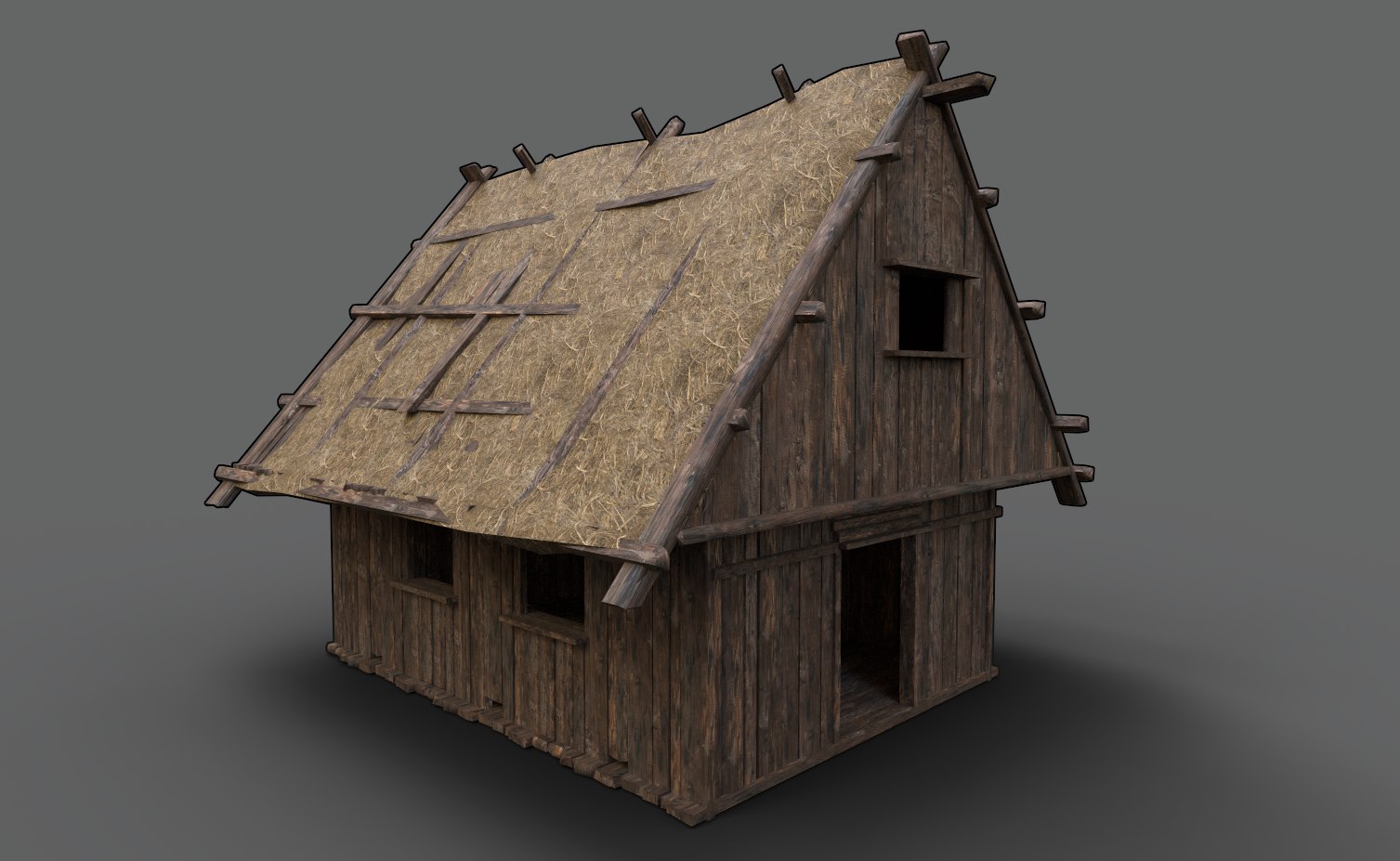 3D ready simple thatched hut buildings - TurboSquid 1489950