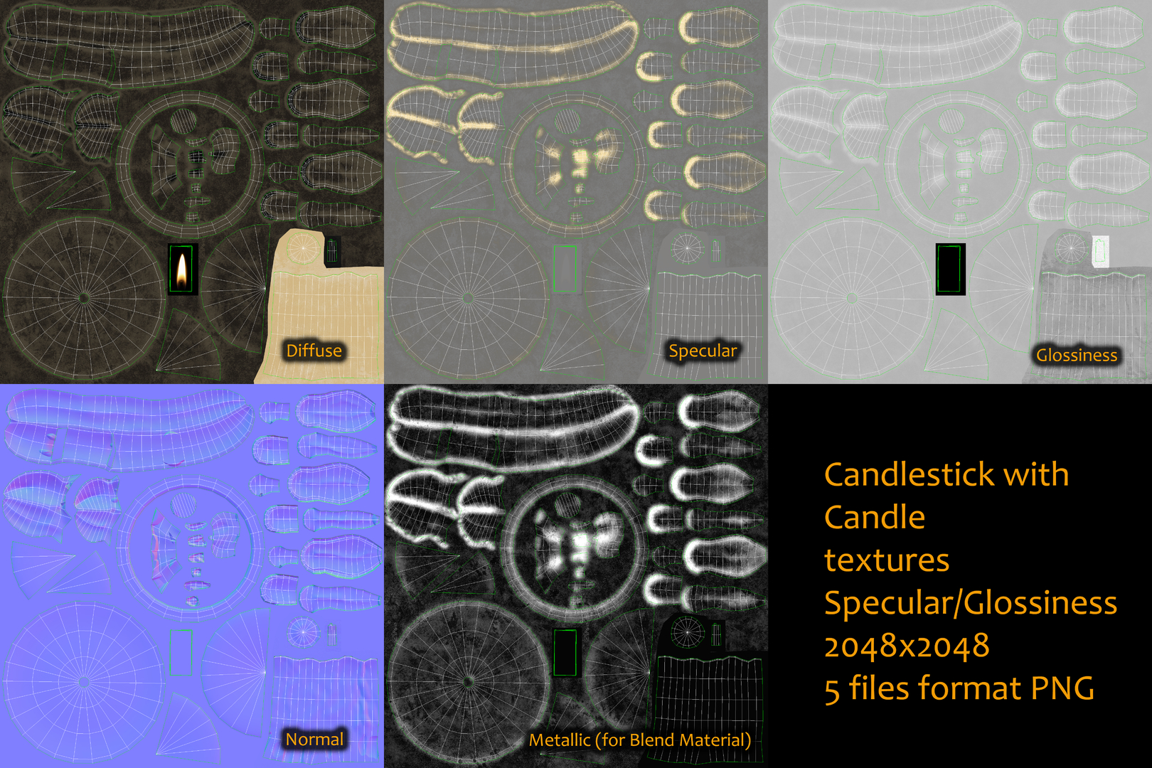 3D candlestick candle model - TurboSquid 1490235