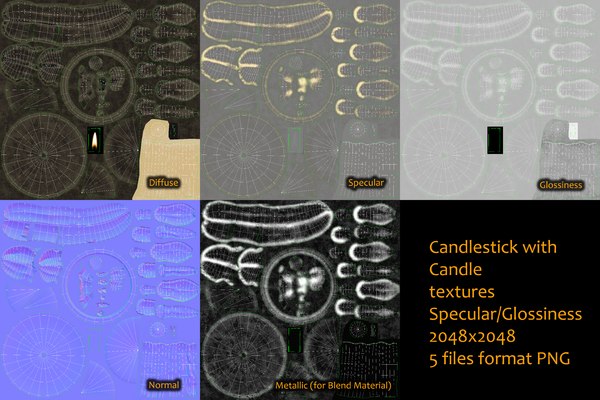 3D candlestick candle model - TurboSquid 1490235