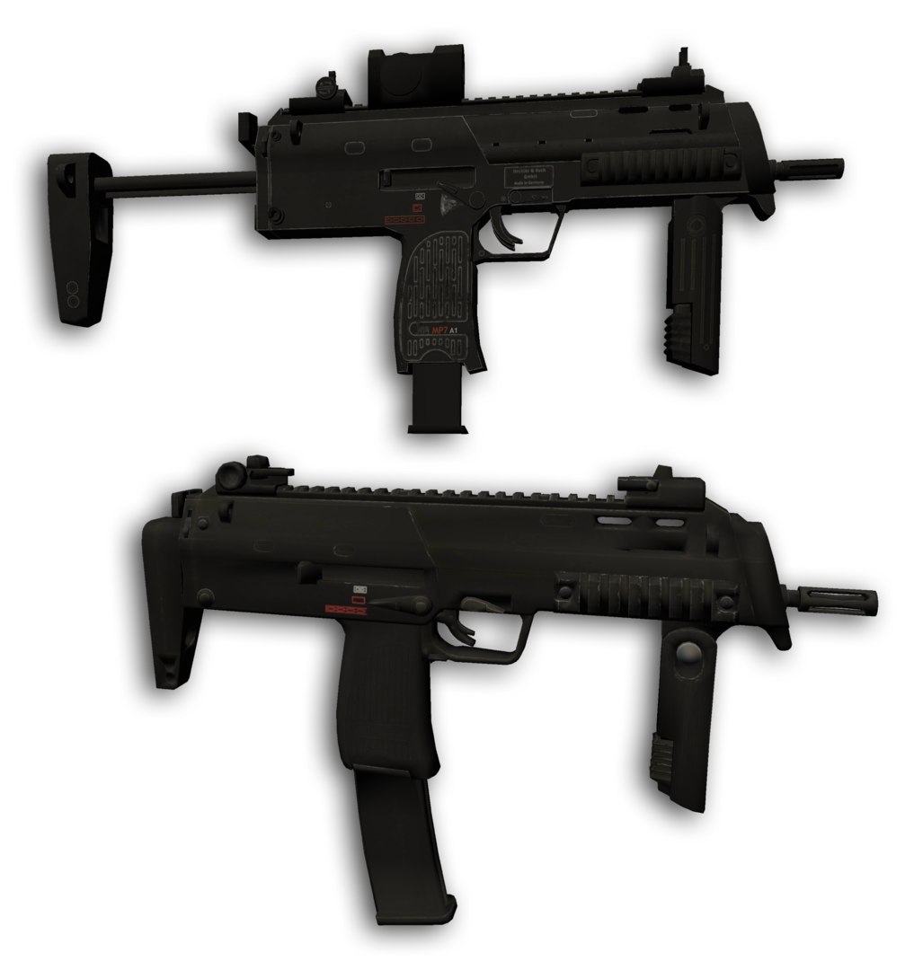 Hk mp7-a1 mp7-a2 submachine gun 3D model - TurboSquid 1491148