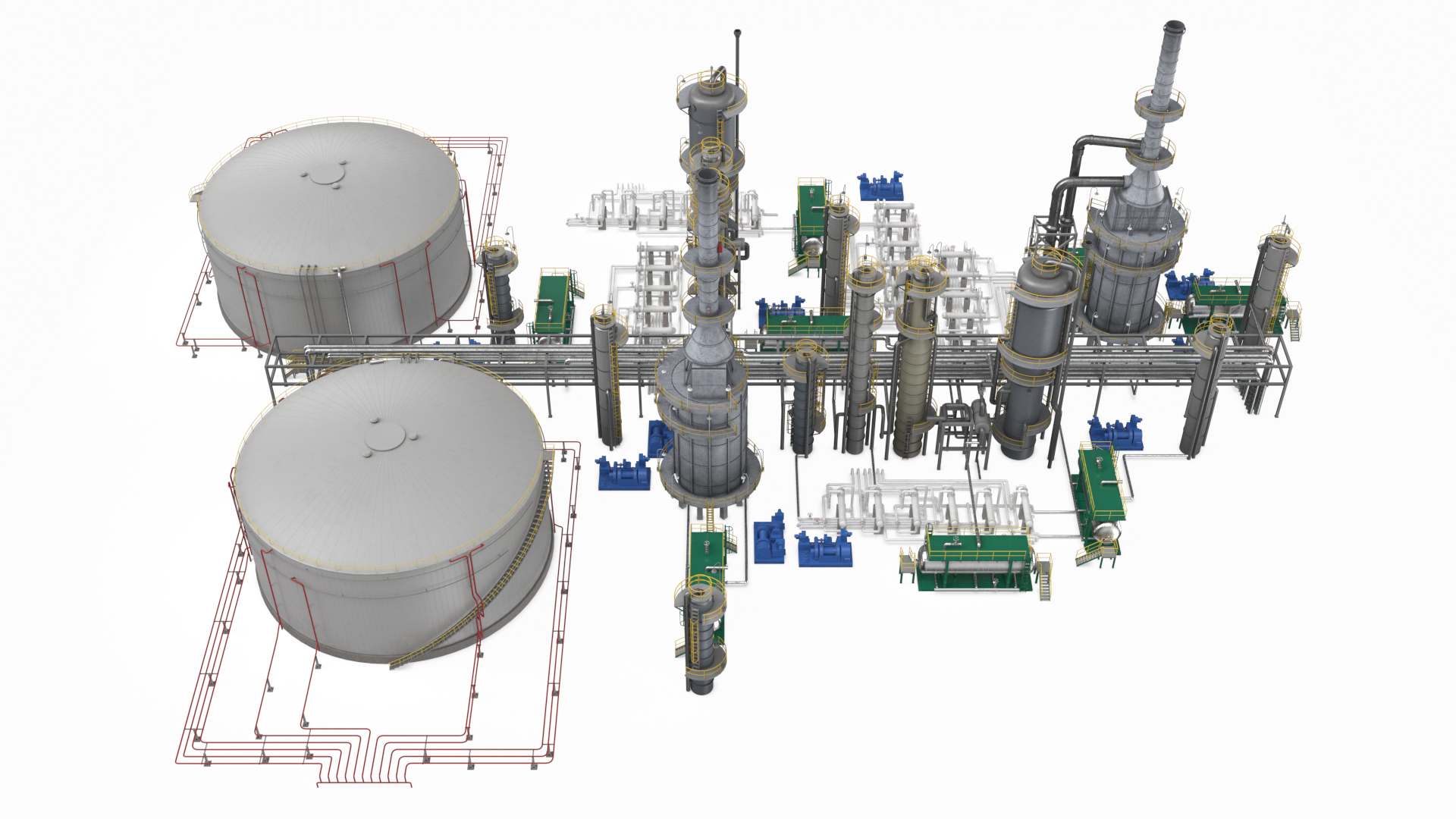 3D oil refinery model - TurboSquid 1491260