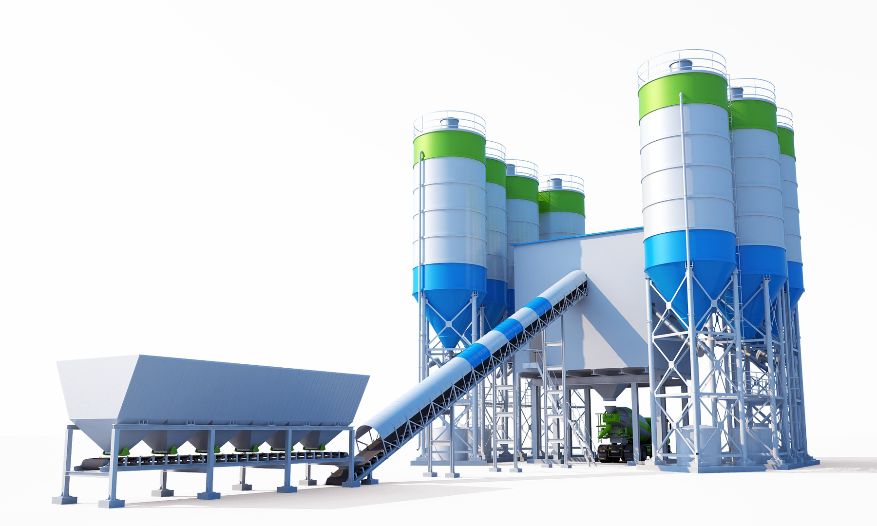 Concrete batching plant 3D model - TurboSquid 1491362