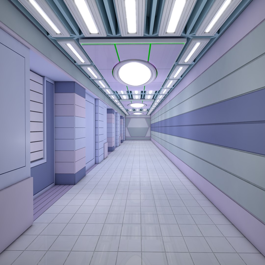 Sci fi corridor 3D model - TurboSquid 1491381