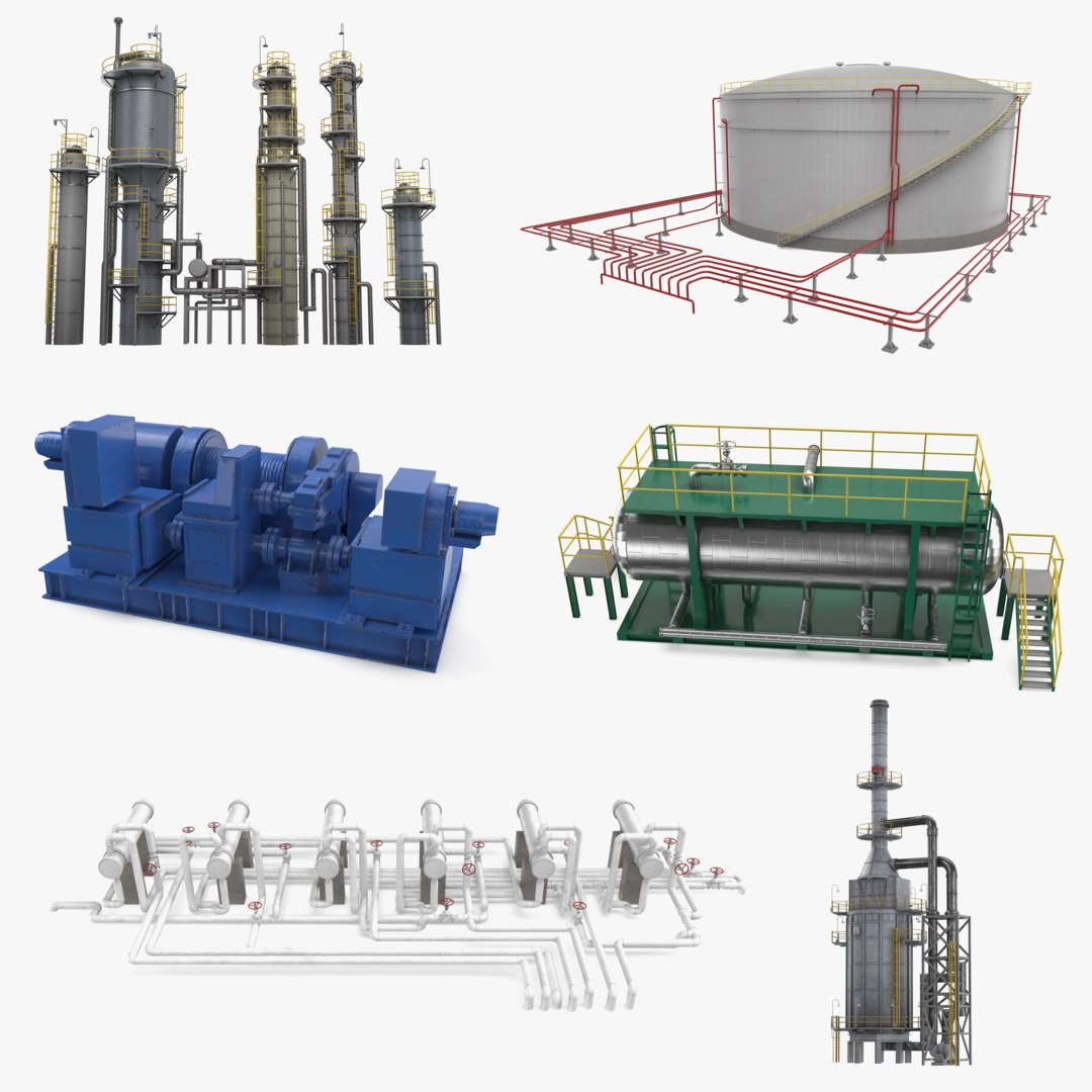 Oil refinery 3D model - TurboSquid 1492202
