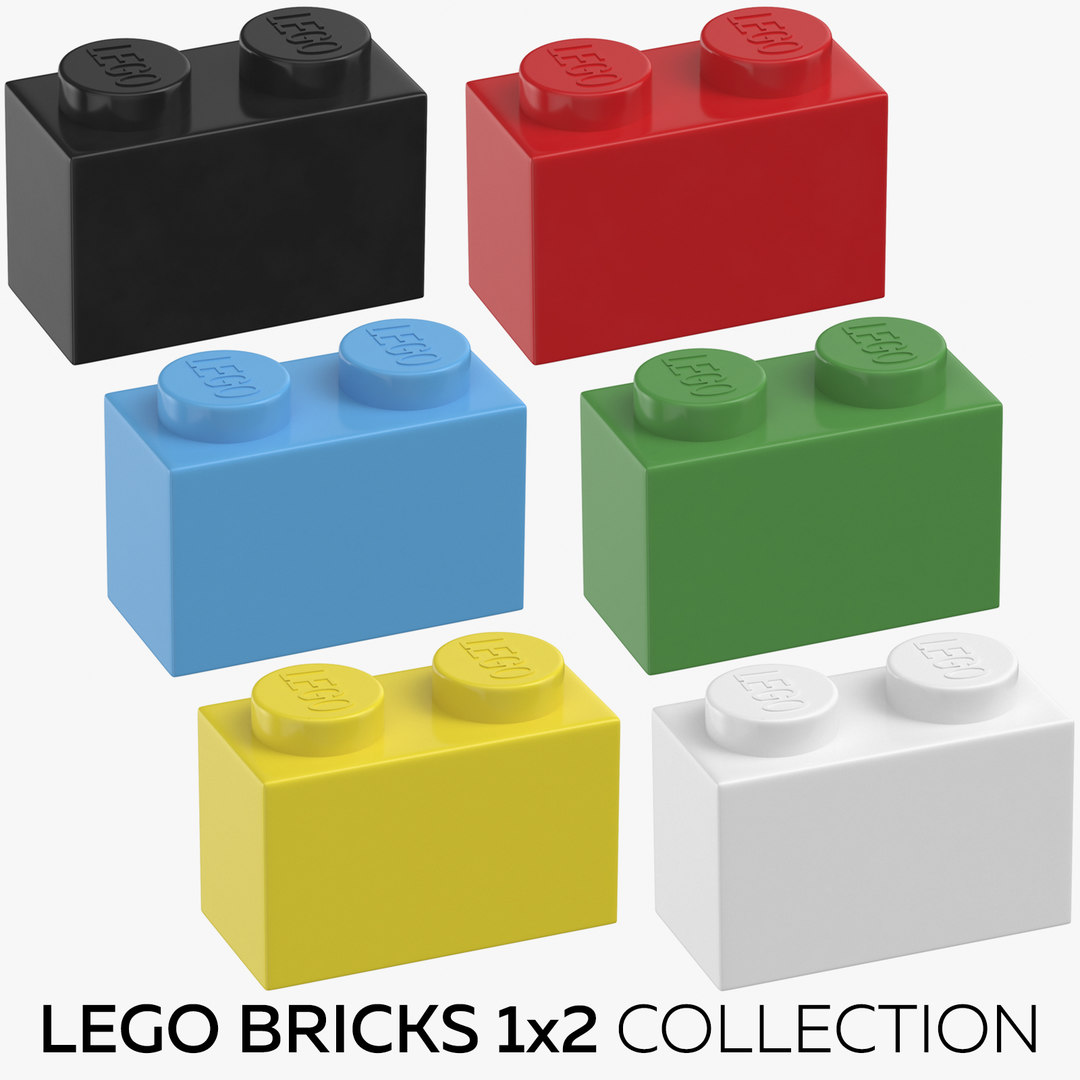 3D lego bricks 1x2 - TurboSquid 1491931