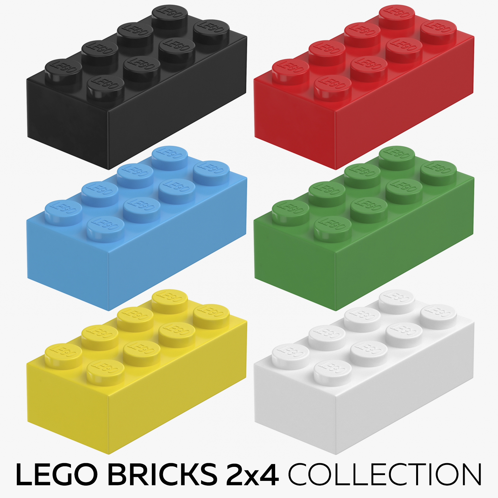 3D lego bricks 2x4 - TurboSquid 1491936