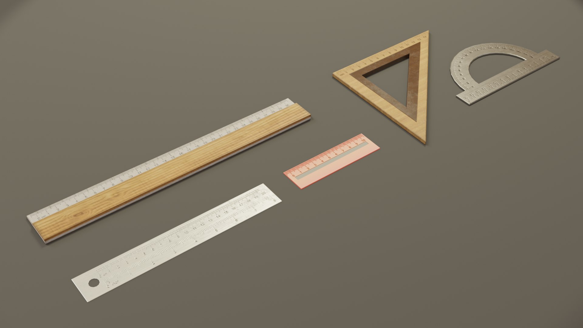 modelo 3d Conjunto de herramientas de geometría matemática - TurboSquid ...