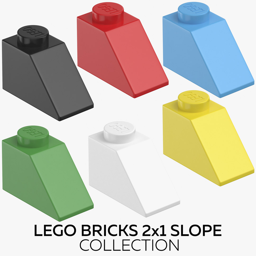 Lego bricks 2x1 slope 3D - TurboSquid 1491964