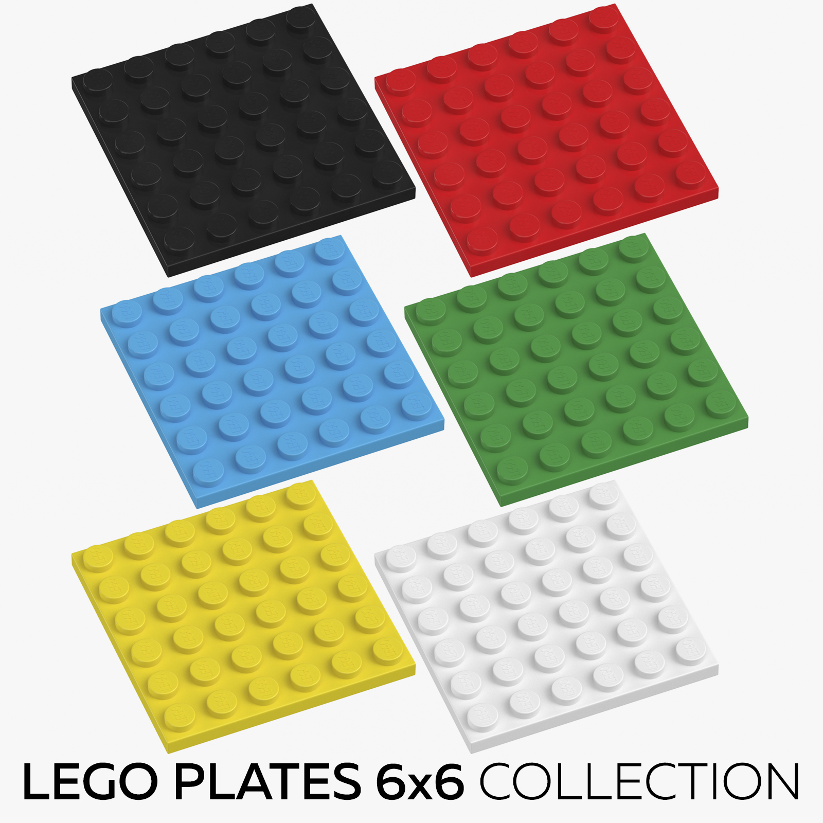 Coleção Lego Plates 6x6 Modelo 3D - TurboSquid 1492018