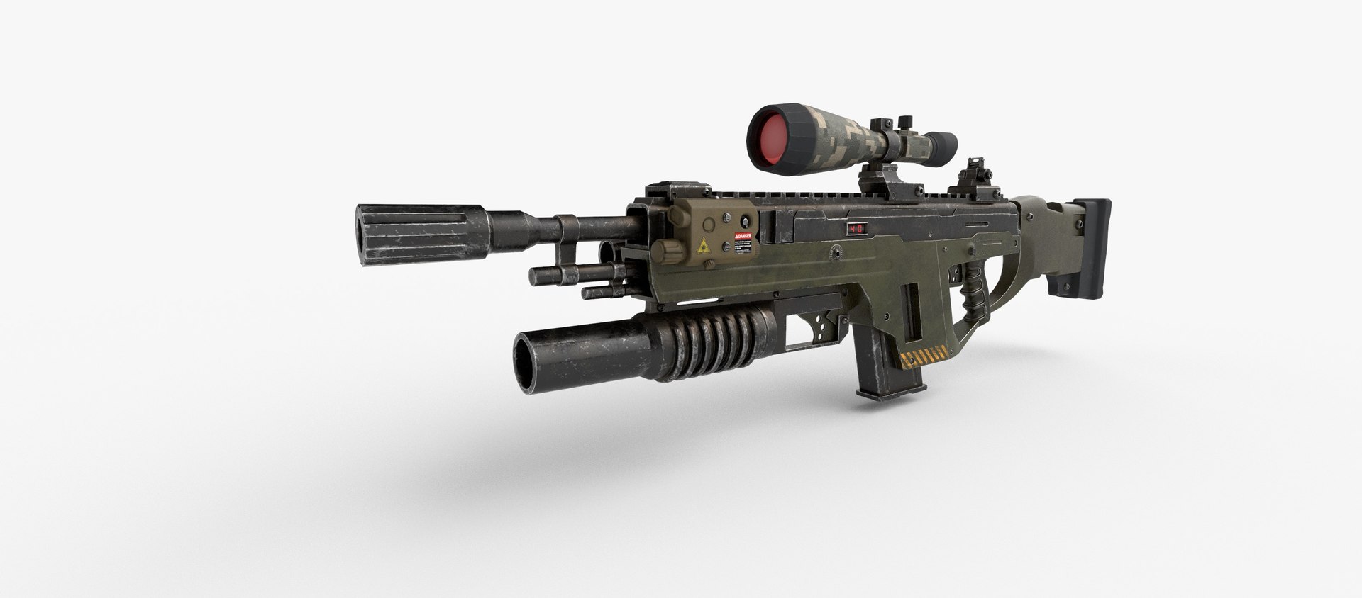 3D concept futuristic assault rifle model - TurboSquid 1488259