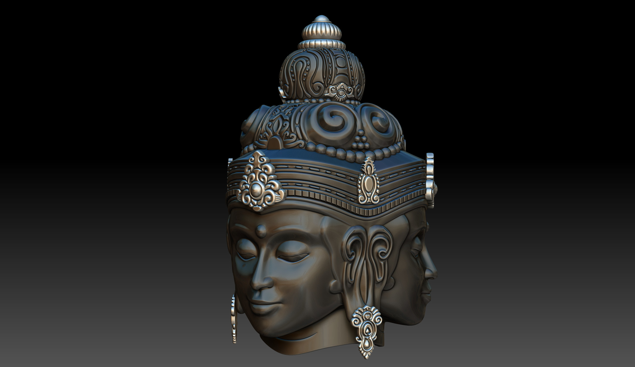 modèle 3D de Statue de Brahma à trois visages - TurboSquid 1492209
