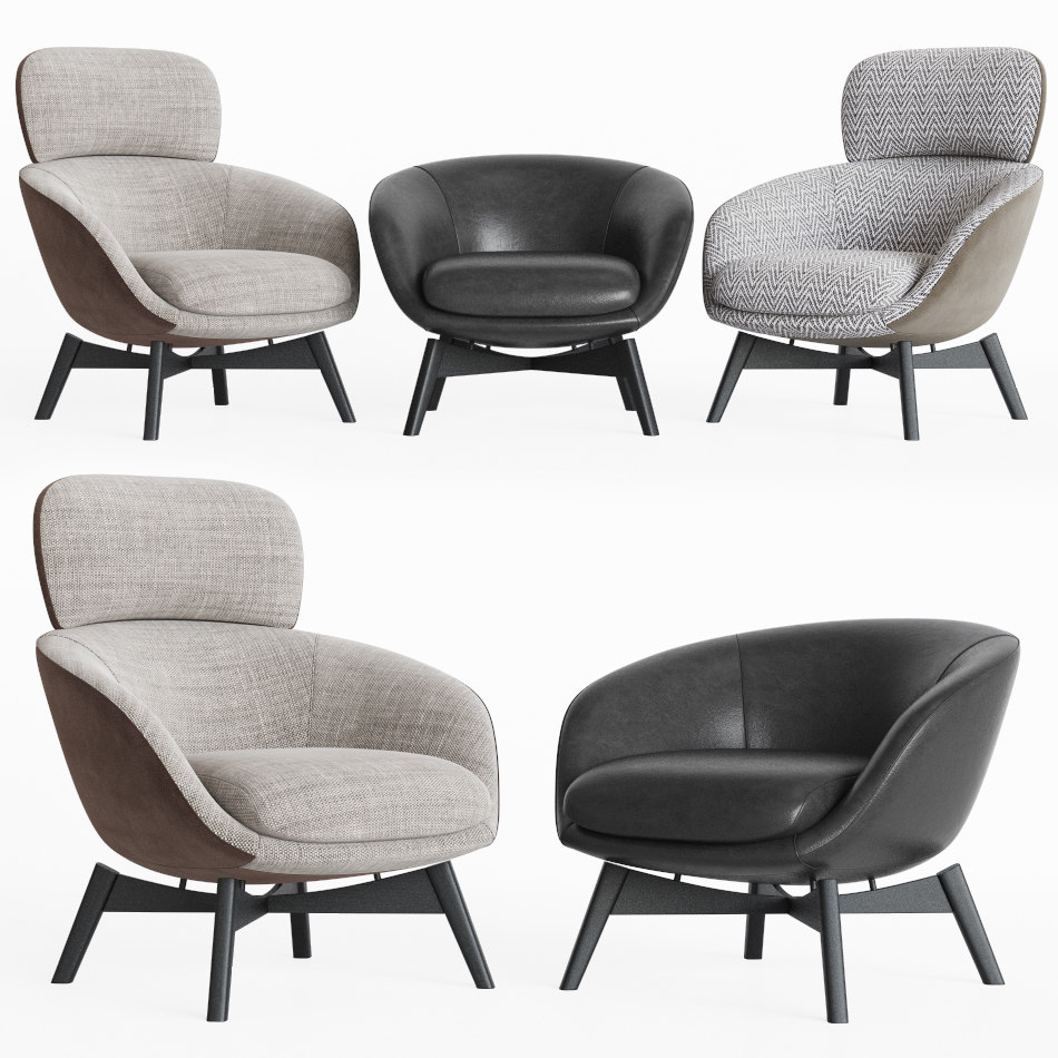 3D minotti russell lounge chair model - TurboSquid 1492353