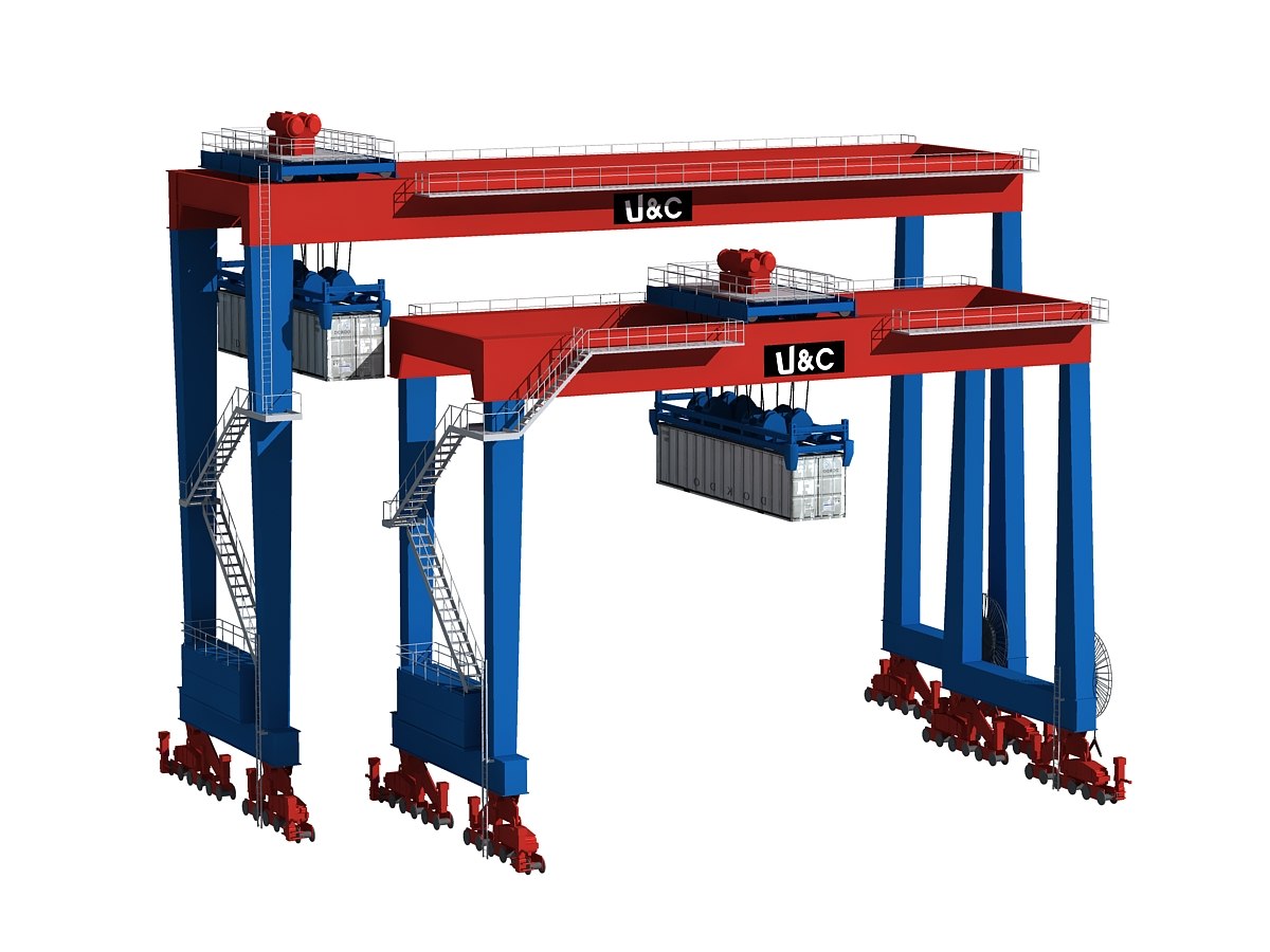Gantry crane rtg 3D model - TurboSquid 1491933