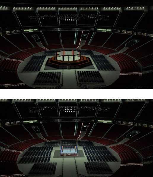 octagon arena ufc fighting 3d model