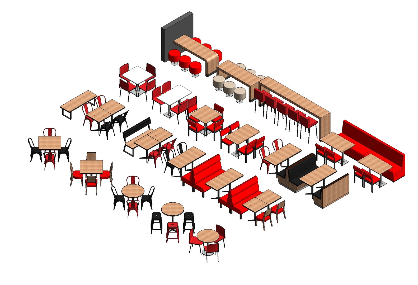 3D Revit Furnitures Restaurants Tables Model TurboSquid 1492700