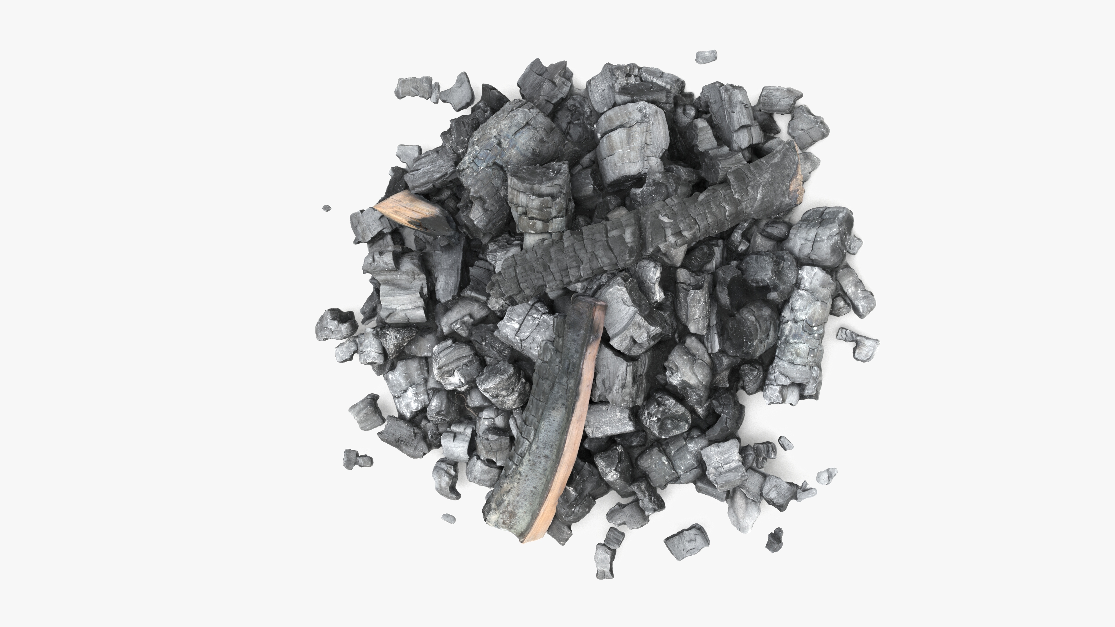 3d modo log burned ashes model