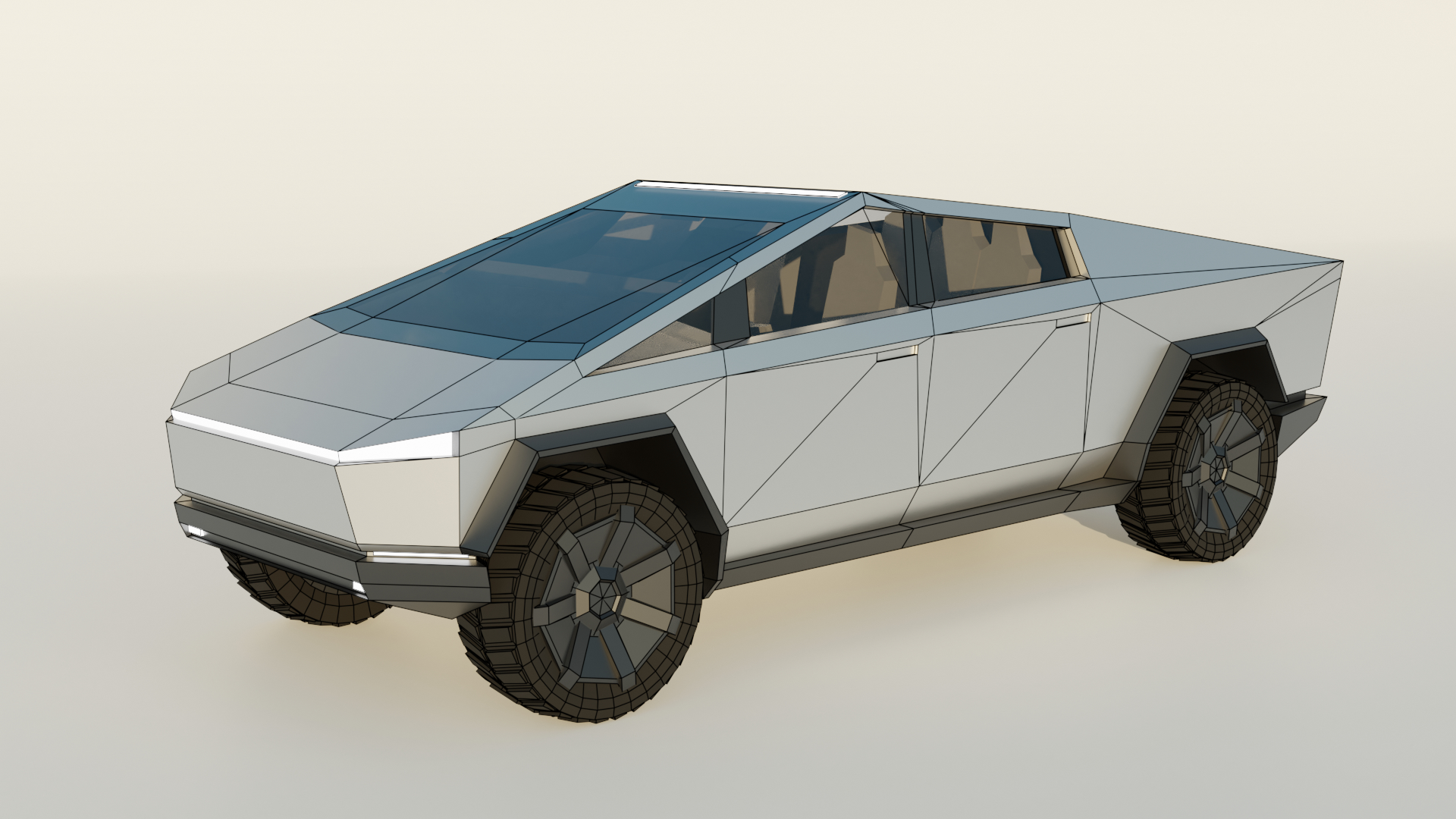 Tesla Cybertruck Low-poly Modelo 3D - TurboSquid 1493045