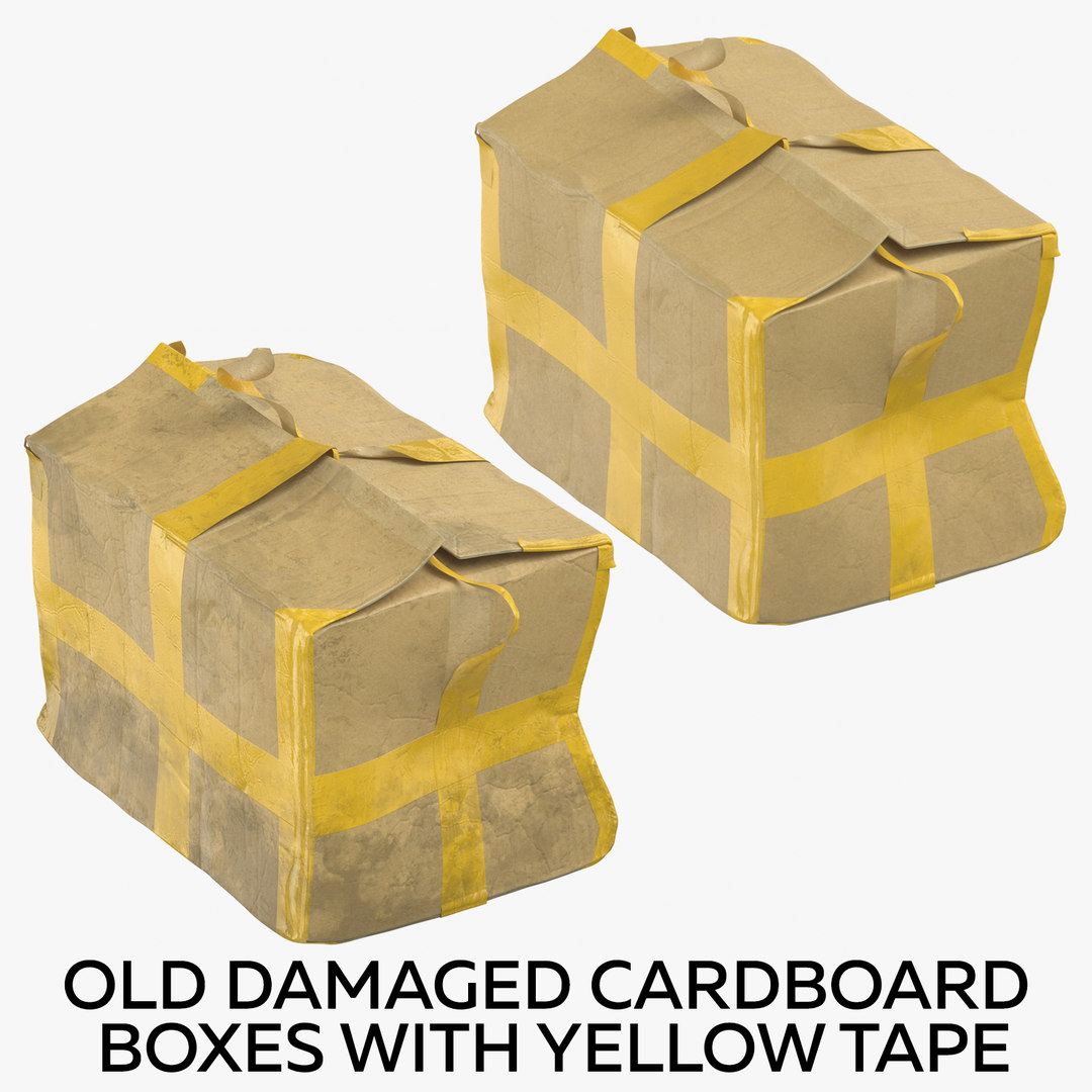 3D old damaged cardboard boxes model - TurboSquid 1493077