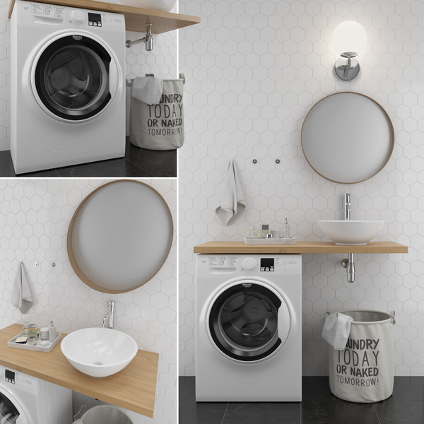 free load washing machine 3d model