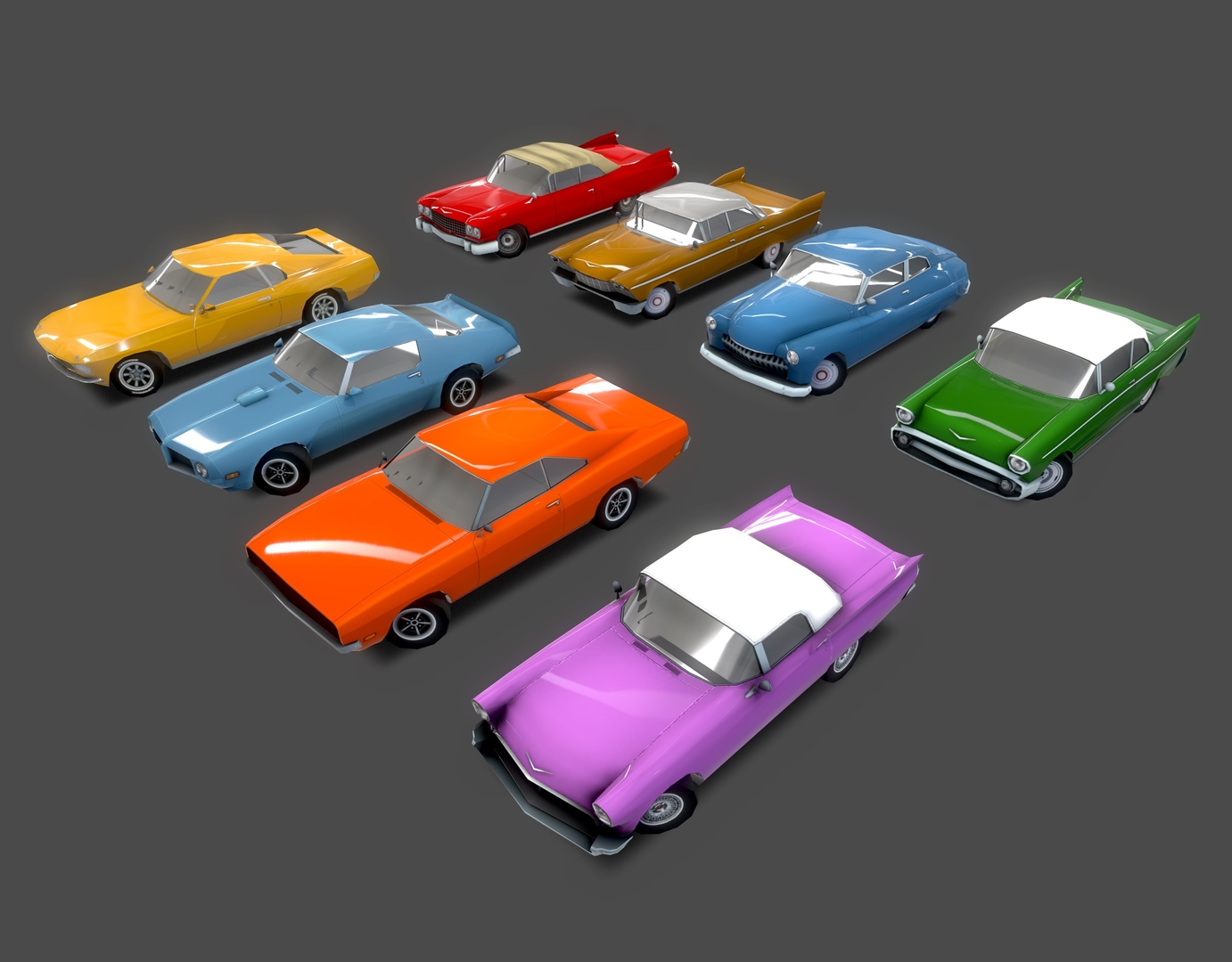 Modelo 3d Pack De Coches Low Poly Turbosquid 1493394