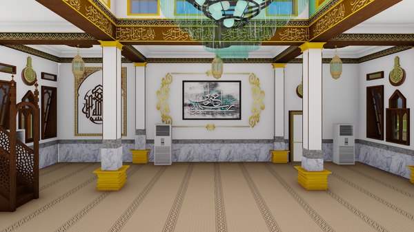 Interior design mosque 3D model - TurboSquid 1493456