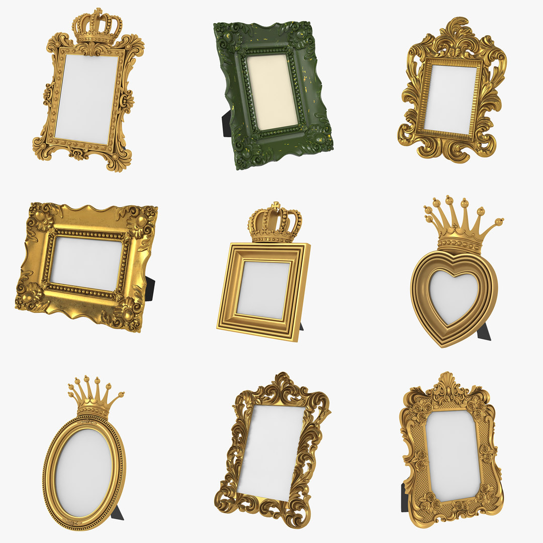 3D model realistic baroque photo frame - TurboSquid 1494093