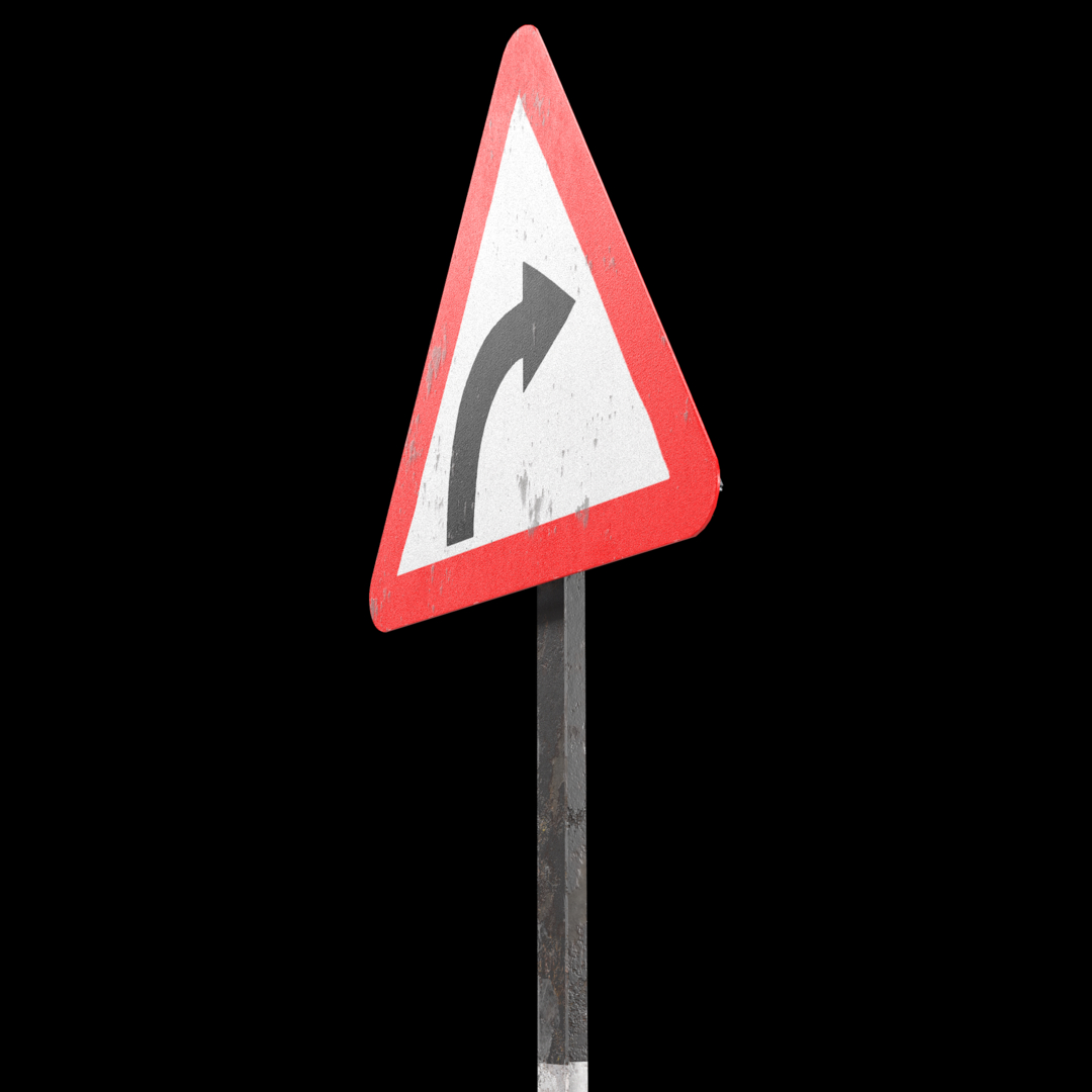 Right hand curve roadsign model - TurboSquid 1494188