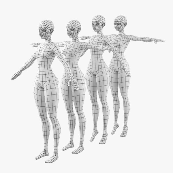 female sd character base 3d obj