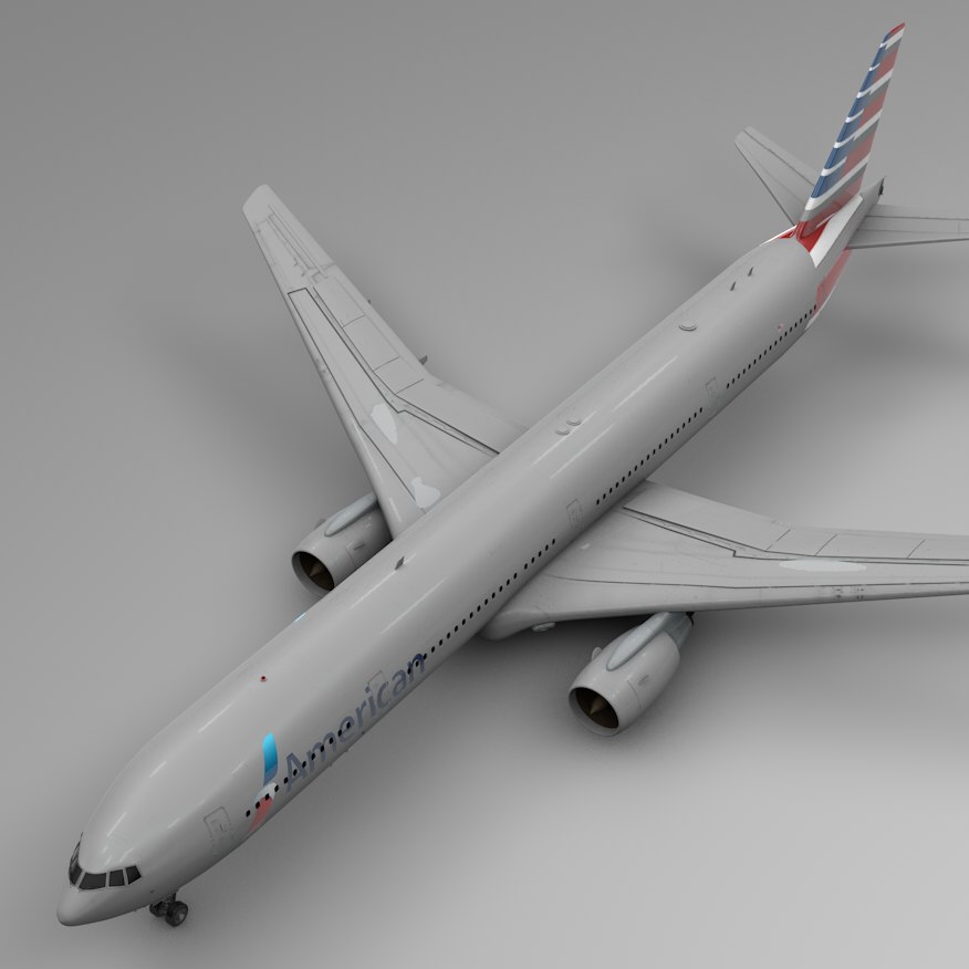 American airlines boeing 777-300er model - TurboSquid 1494407