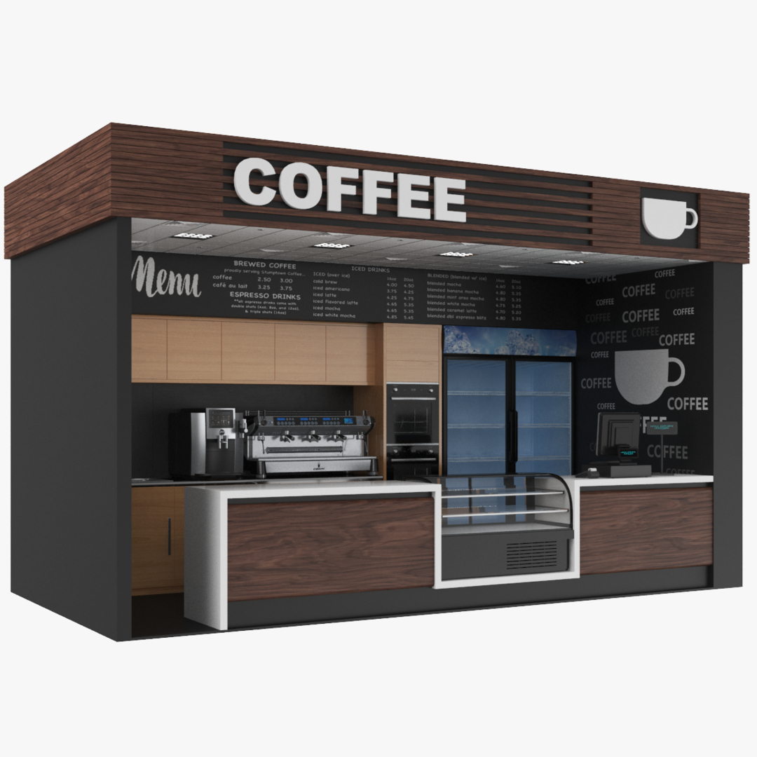 Cabine de quiosque de café Modelo 3D - TurboSquid 1494635