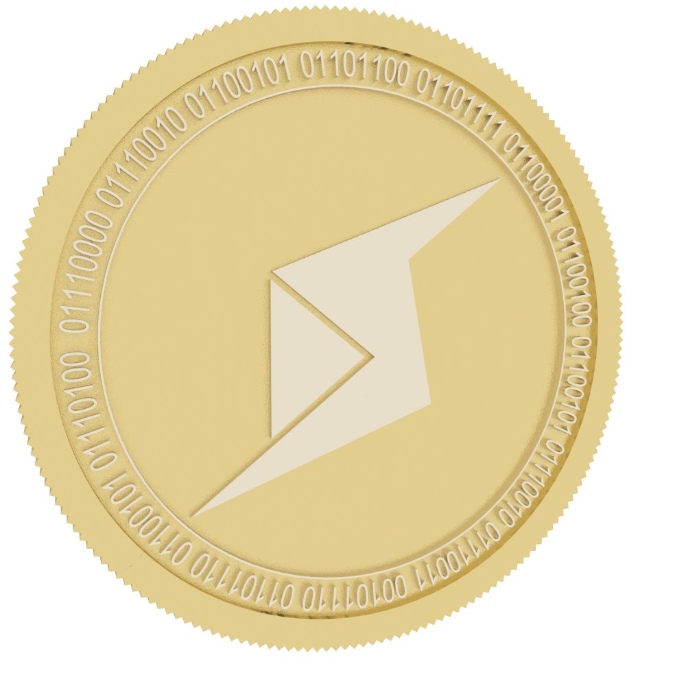 3D bolt gold coin model - TurboSquid 1494543