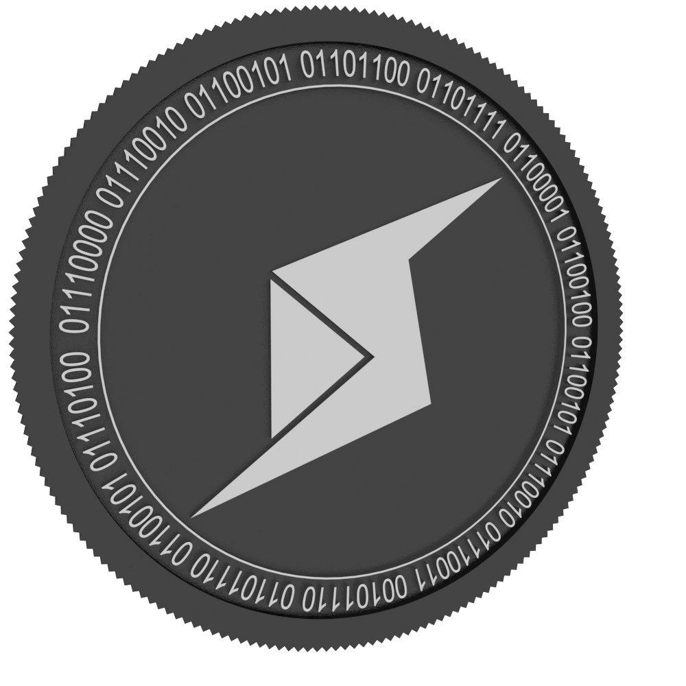 Bolt black coin model - TurboSquid 1494551