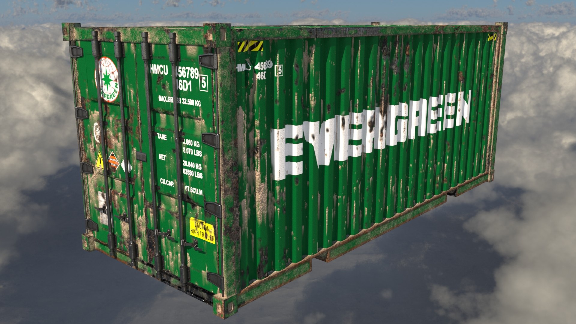 3D model shipping container evergreen - TurboSquid 1494790