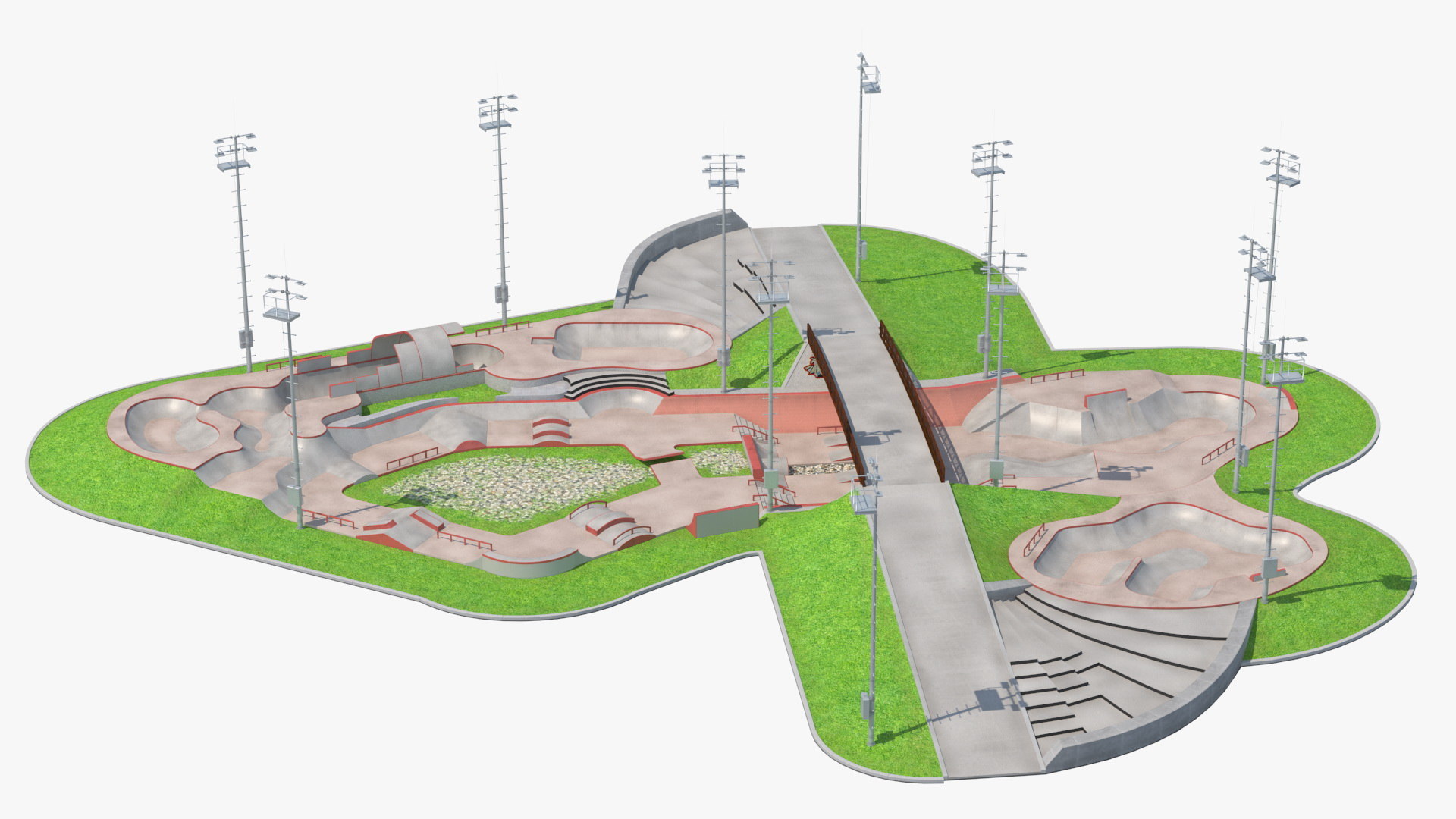 Free skateboard park skating 3D - TurboSquid 1494892