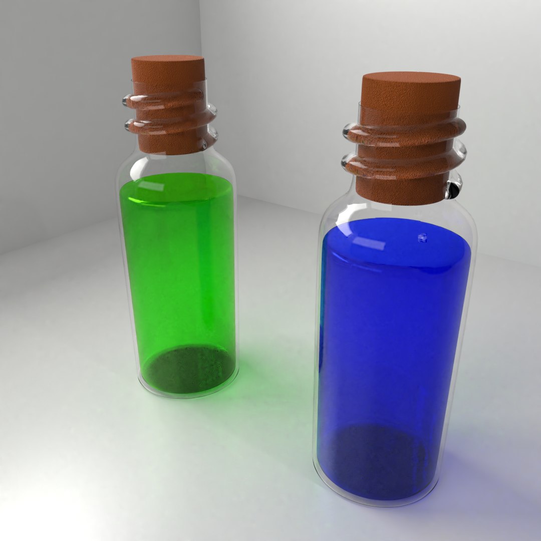 Potion glass vial liquid model - TurboSquid 1494956
