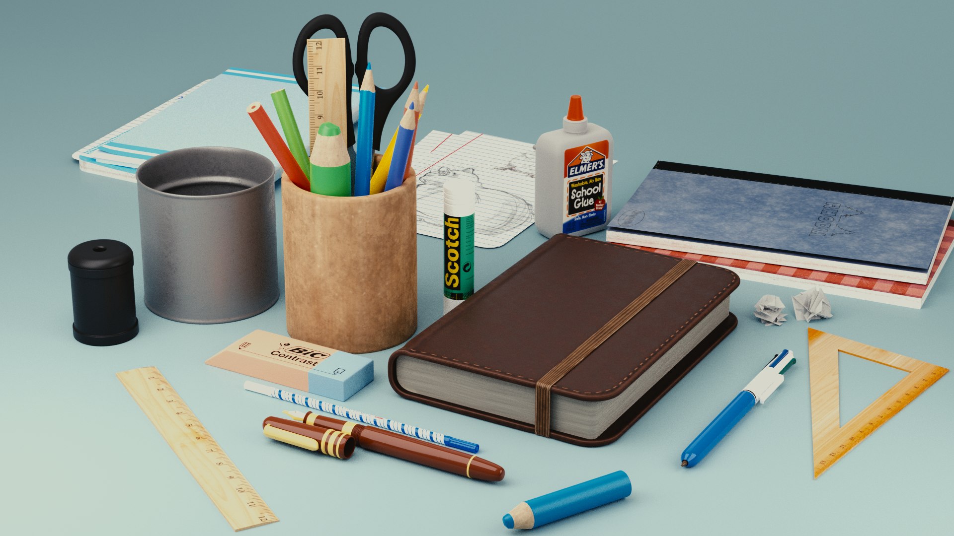 学校用品包3D模型 - TurboSquid 1495098