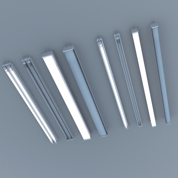 fluorescent light fixture 3d obj