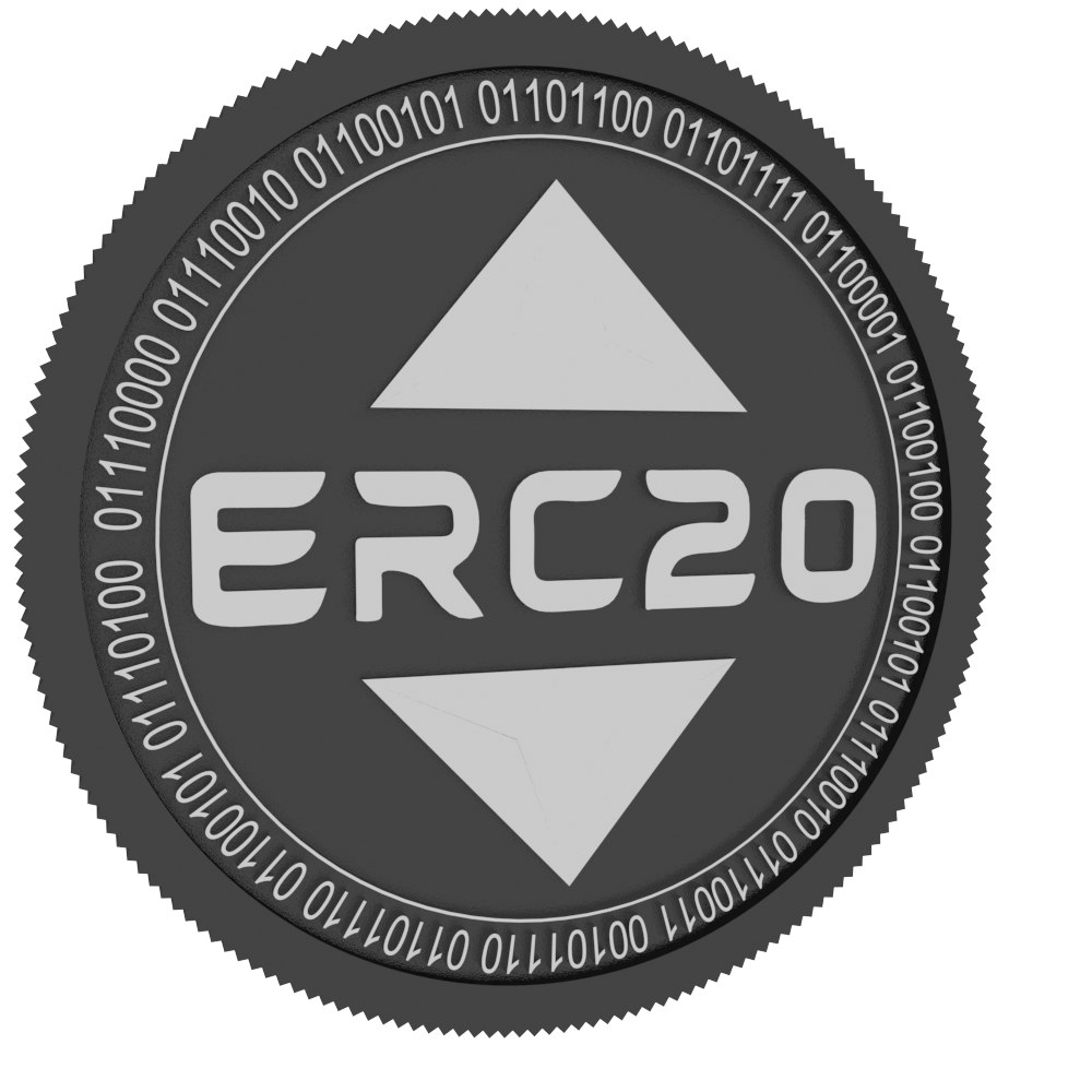 Erc20 black coin 3D model - TurboSquid 1496171