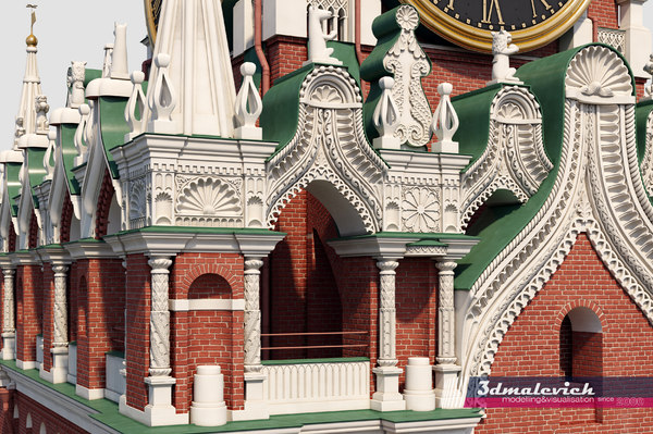 Moscow kremlin spasskaya tower model - TurboSquid 1496347