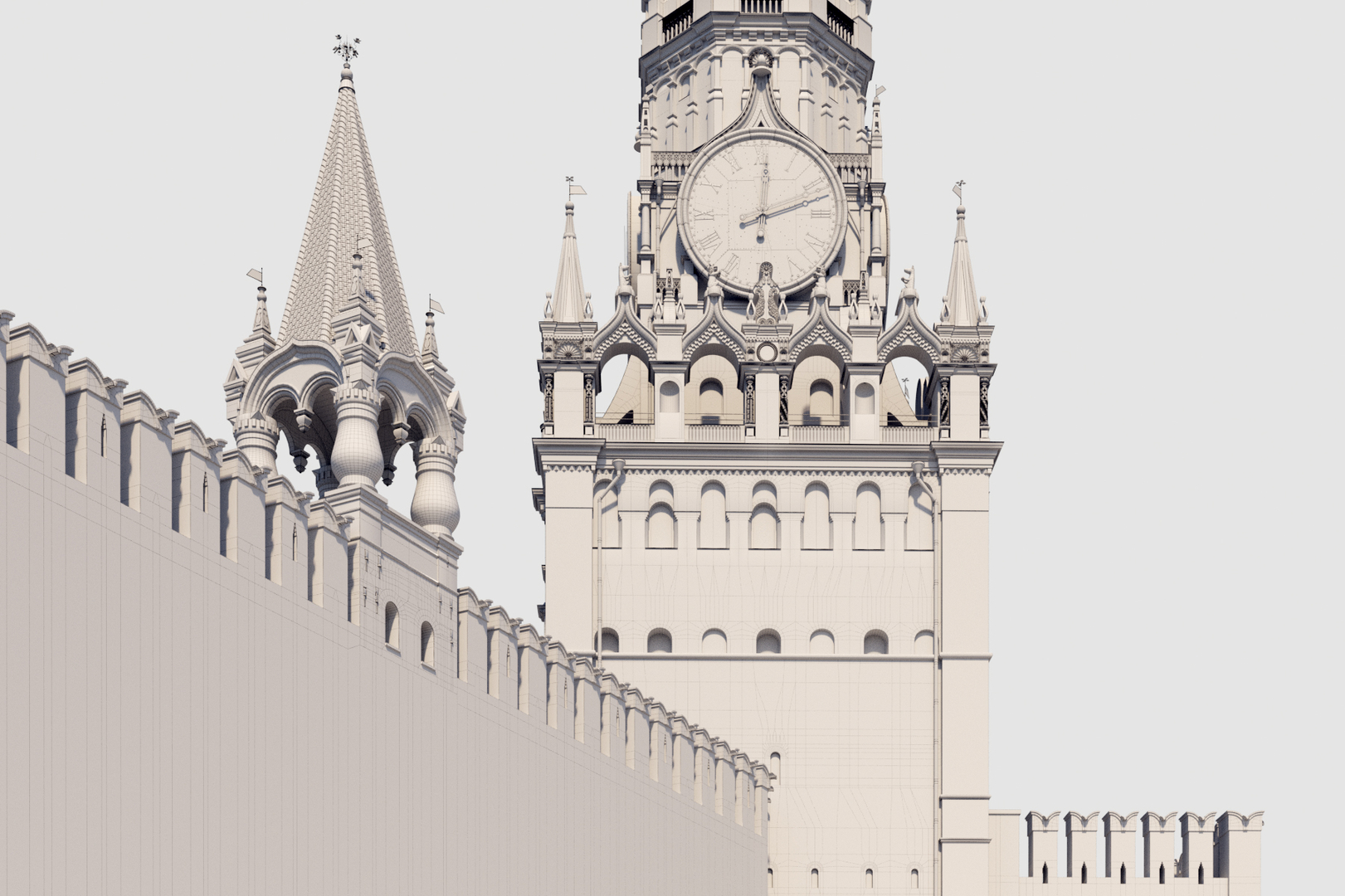 Moscow kremlin spasskaya tower model - TurboSquid 1496347
