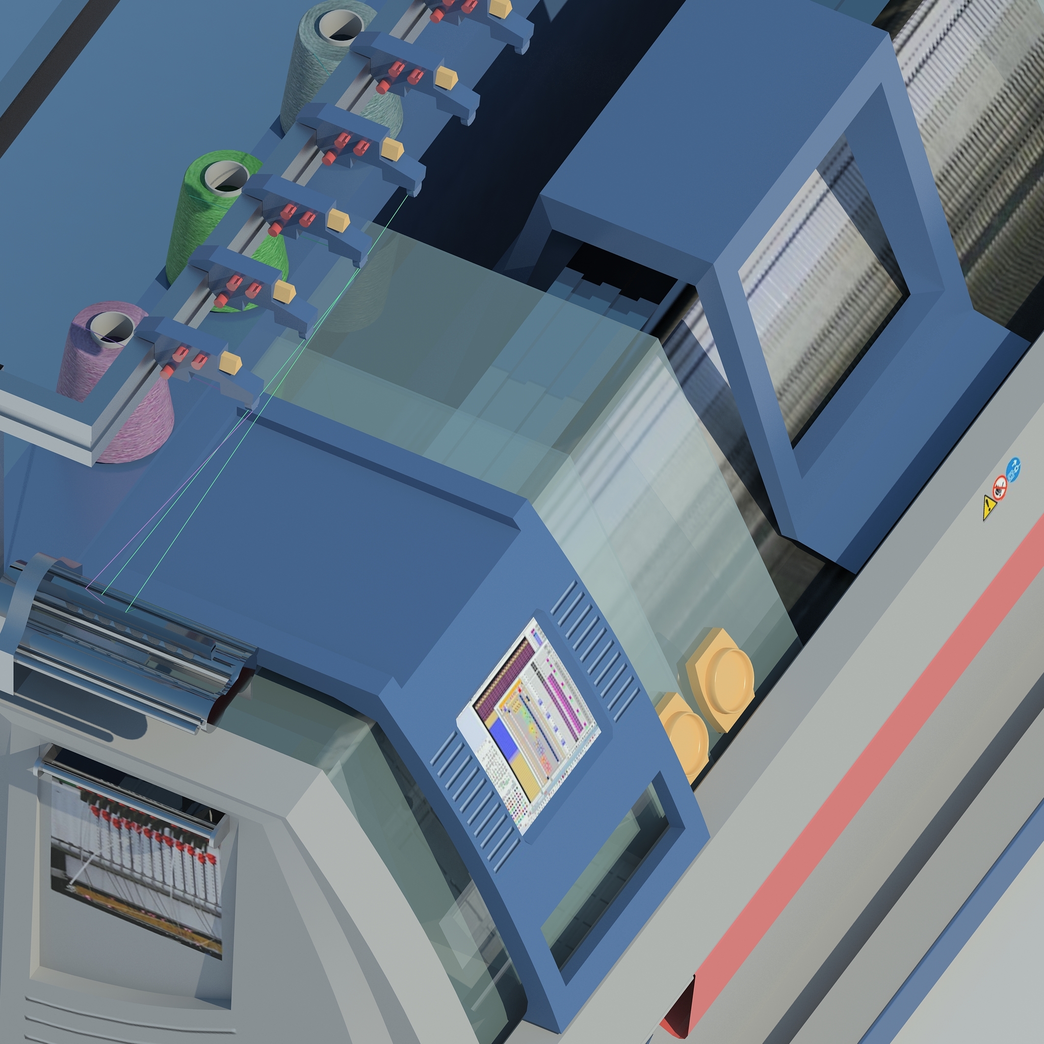 Industrial knitting machine stoll 3D model - TurboSquid 1496564