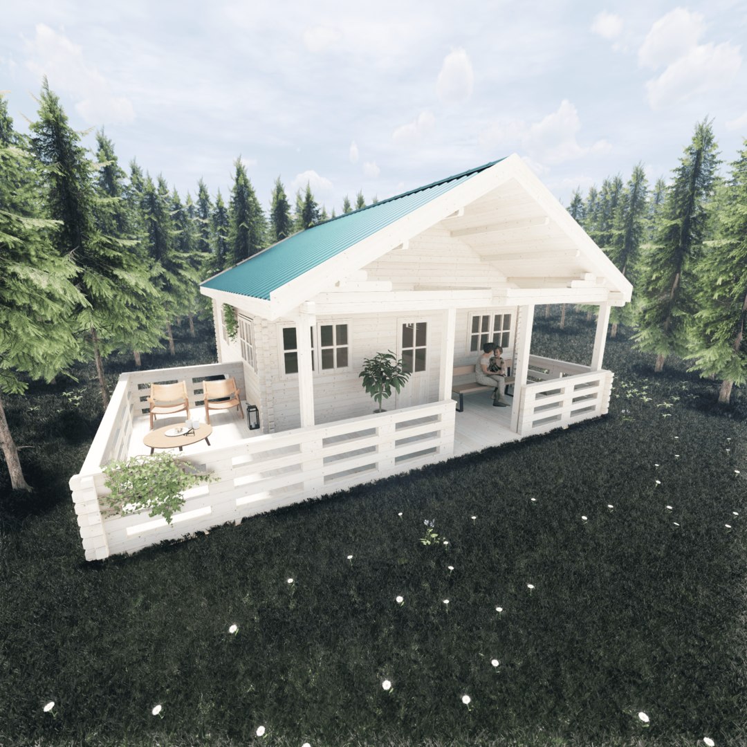 Wood cottage - revit model - TurboSquid 1496623