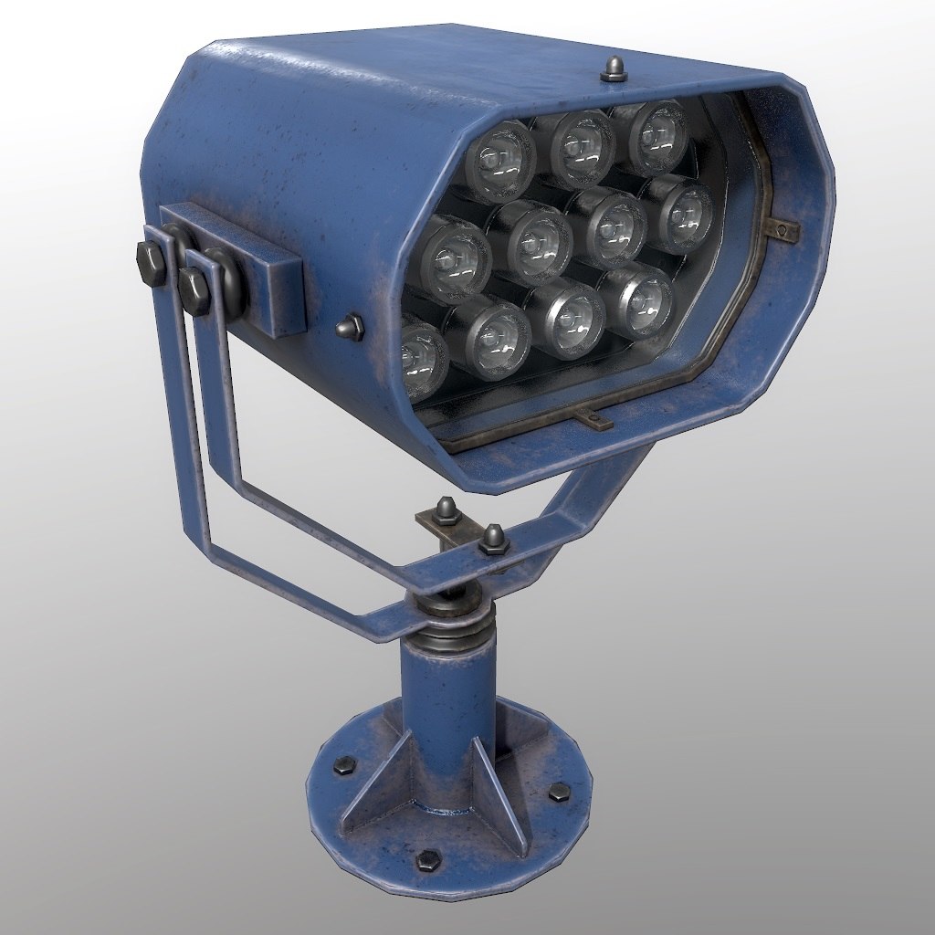 Searchlight v 2 blue 3D model - TurboSquid 1496731