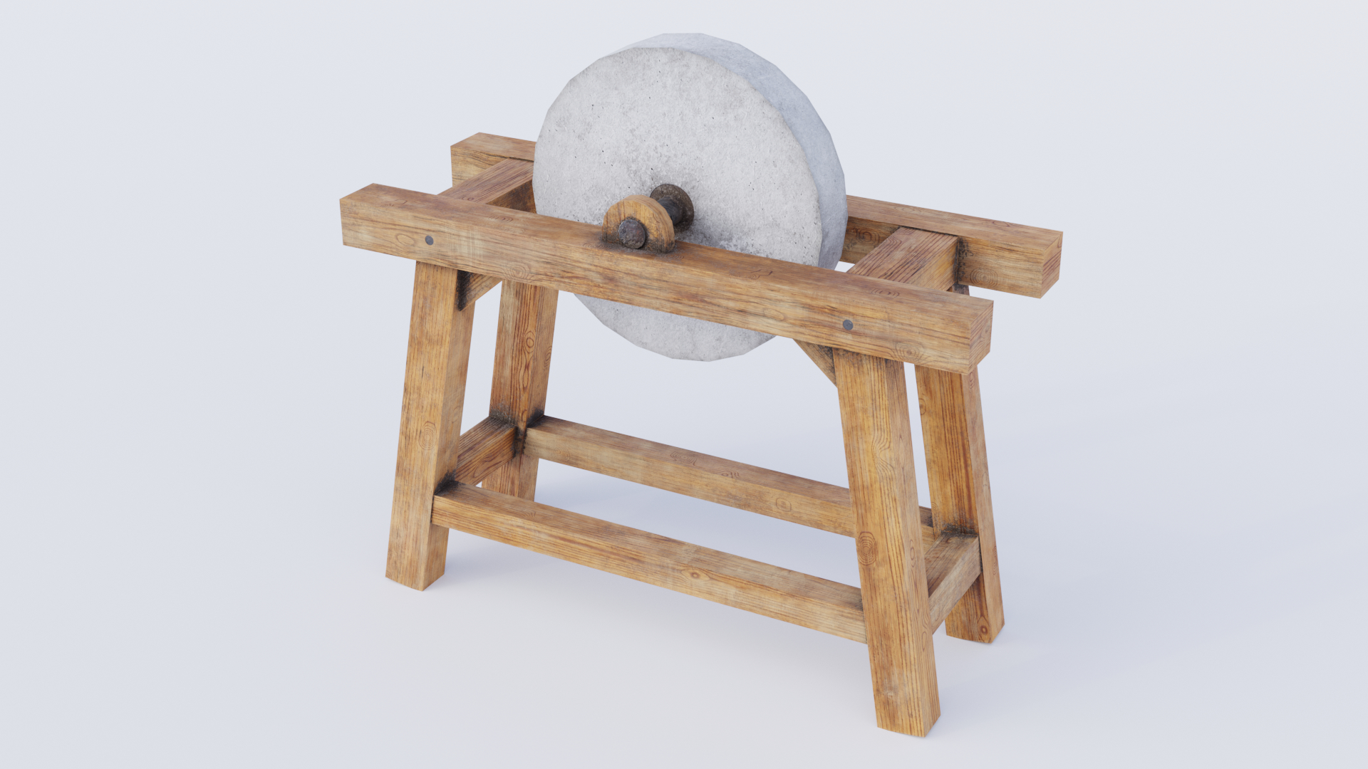 Medieval grindstone stone 3D model - TurboSquid 1497763