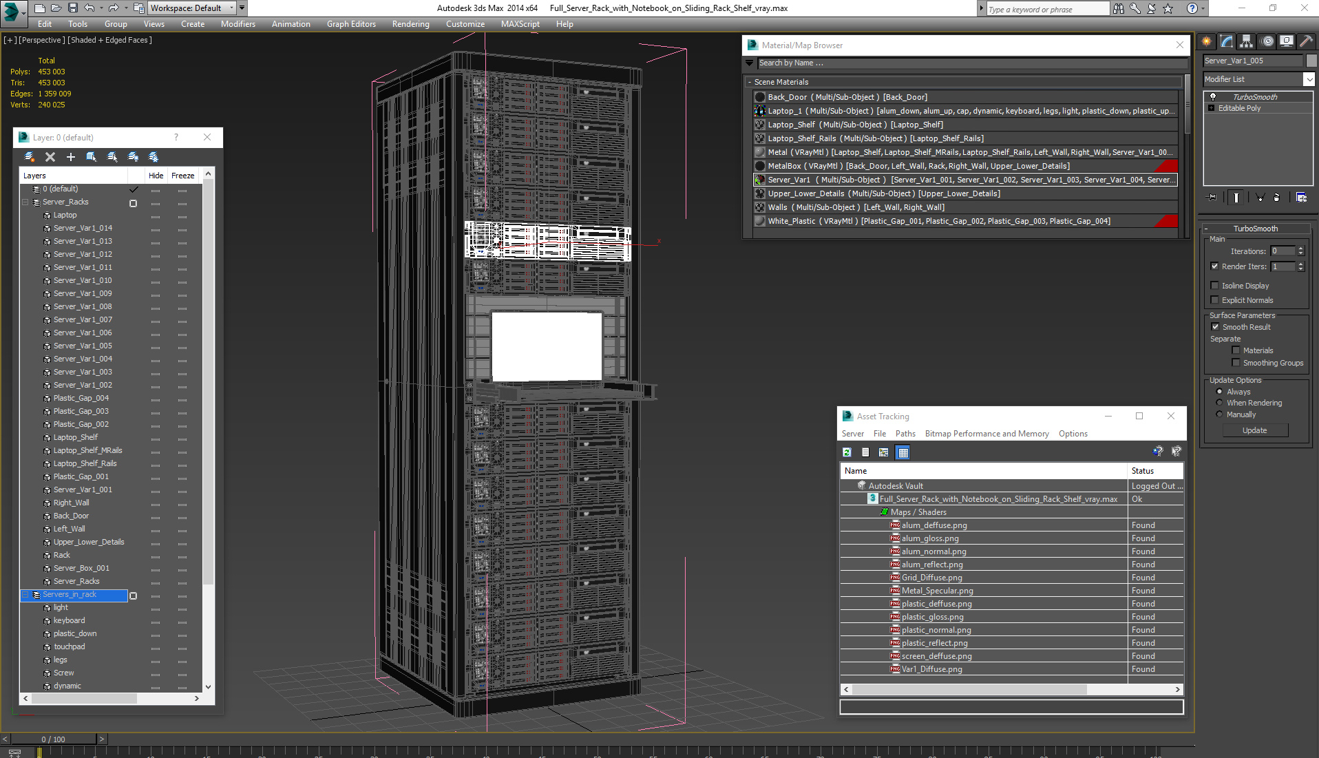 Server rack notebook sliding 3D model - TurboSquid 1498104